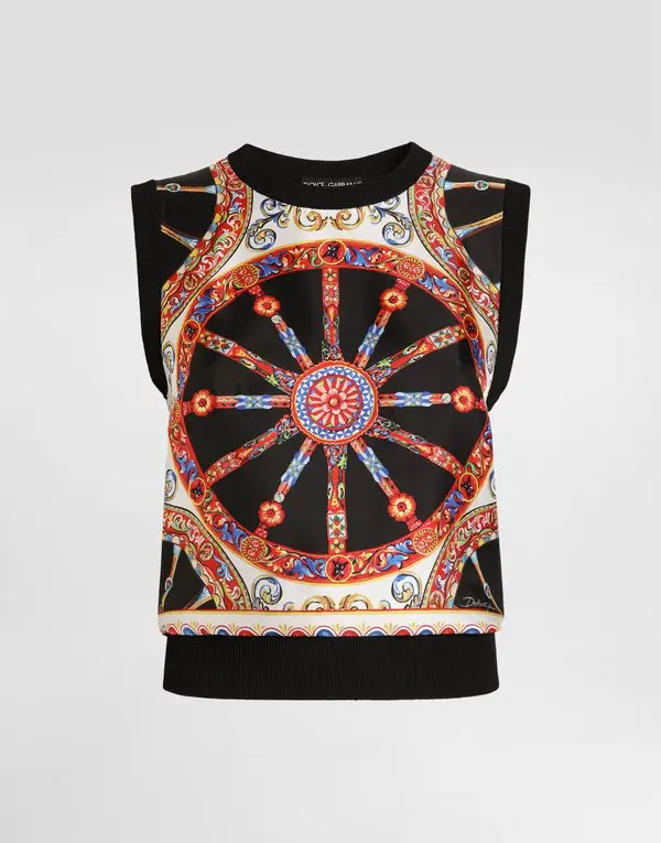 Dolce & Gabbana Sleeveless Crew Neck Knit Top