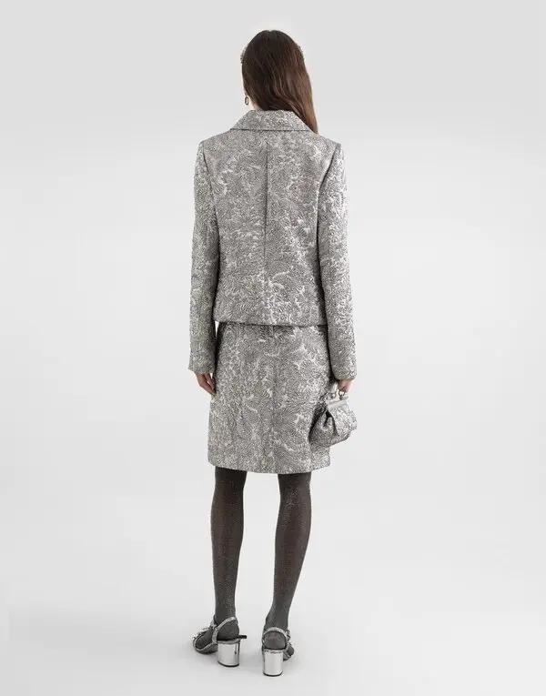 Dolce & Gabbana Single-breasted Jacket In Floral Jacquard Blazers