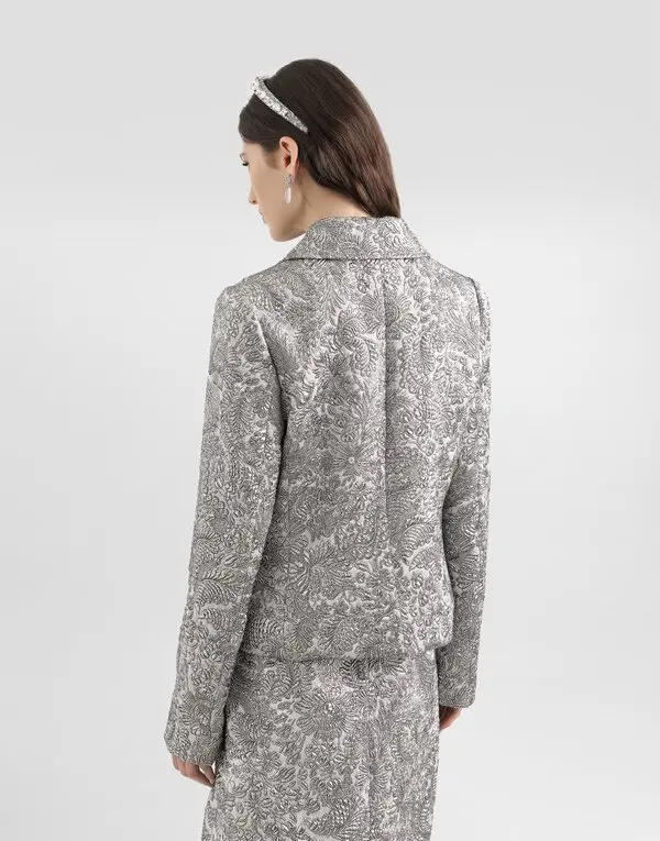 Dolce & Gabbana Single-breasted Jacket In Floral Jacquard Blazers