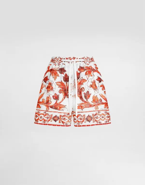 Dolce & Gabbana Majolica-print Silk Bermuda Shorts - Multicolor