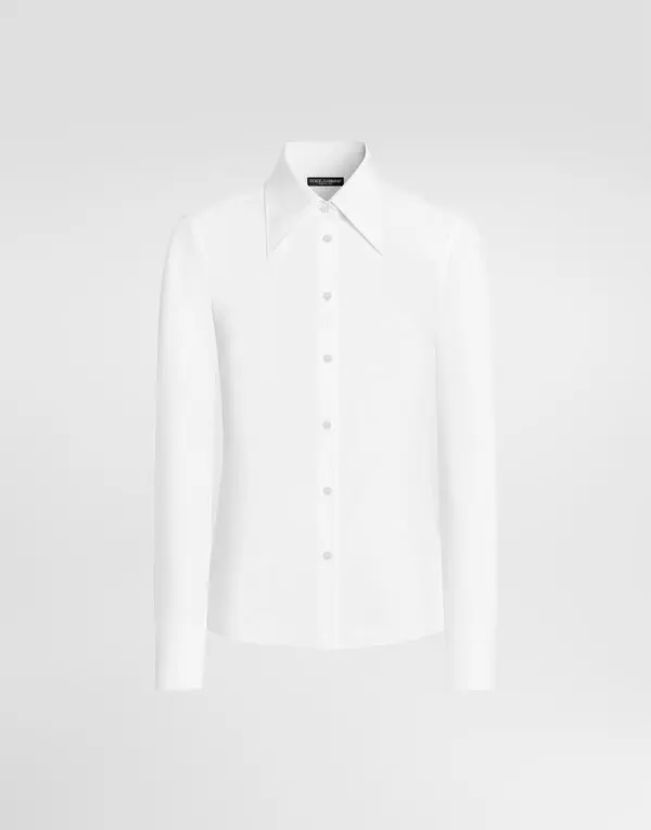 Dolce & Gabbana Silk Organza Shirt With Ruffle Detail - White