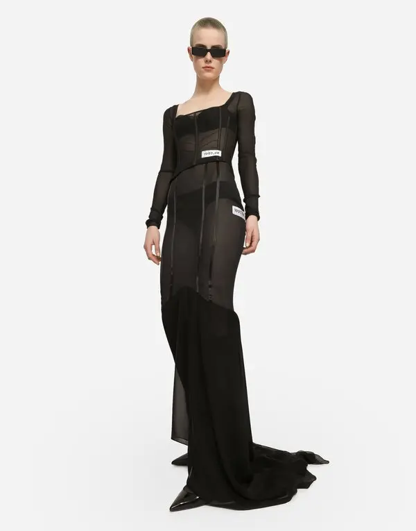 Dolce & Gabbana Long Silk Mermaid Skirt