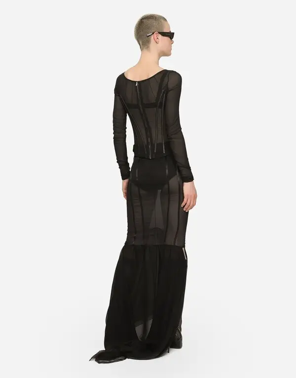 Dolce & Gabbana Long Silk Mermaid Skirt
