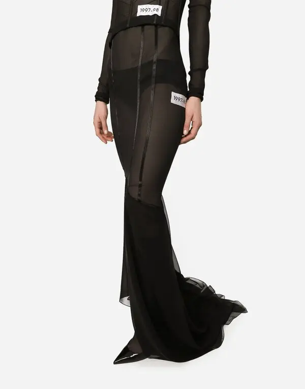 Dolce & Gabbana Long Silk Mermaid Skirt