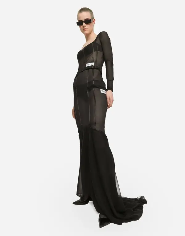 Dolce & Gabbana Long Silk Mermaid Skirt