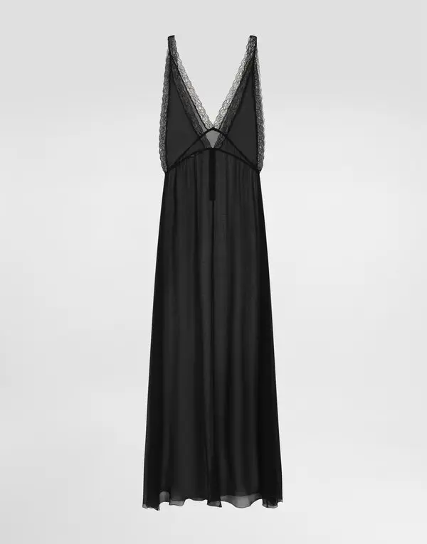 Dolce & Gabbana Long Chiffon Dress Dresses Silk
