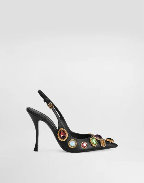 Dolce & Gabbana Slingback With Stone Embroidery Pumps And Slingback Multi-colored
