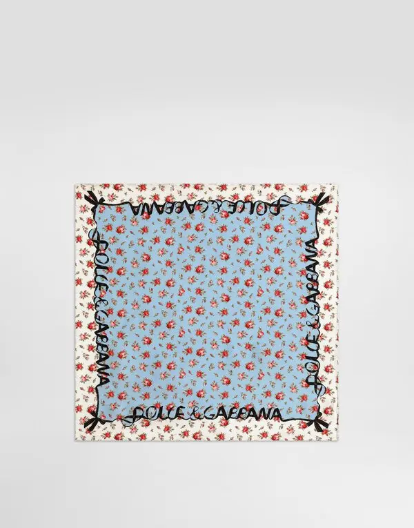 Dolce & Gabbana Small Rose-print Silk Twill Scarf 50x50 Scarves And Silks - Multicolor