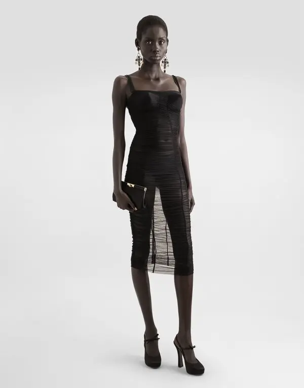 Dolce & Gabbana Tulle Calf-length Dress With Draping