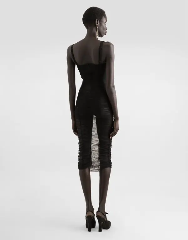 Dolce & Gabbana Tulle Calf-length Dress With Draping
