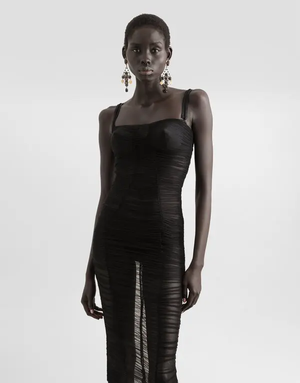 Dolce & Gabbana Tulle Calf-length Dress With Draping