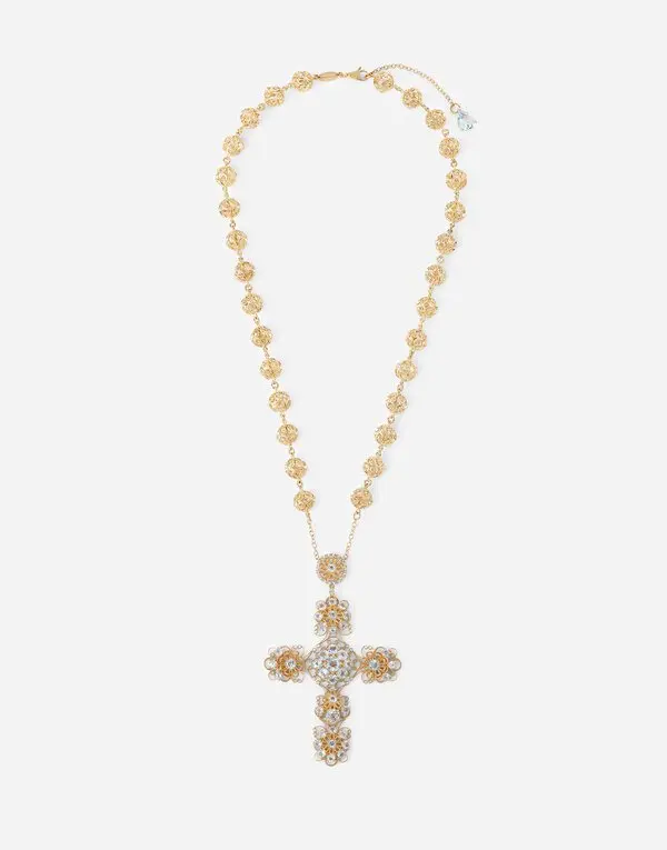 Dolce & Gabbana Filigree Necklace 18-carat Yellow And Aquamarines    Necklaces - Gold