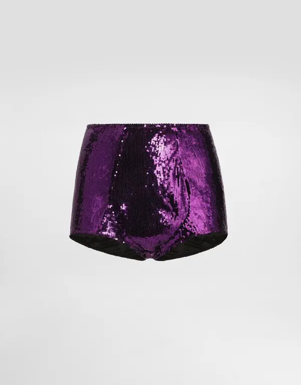 Dolce & Gabbana Sequined High-waisted Panties Underwear - Fuchsia