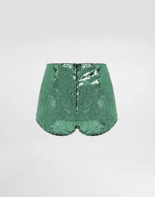 Dolce & Gabbana Sequined High-waisted Panties Underwear - Green
