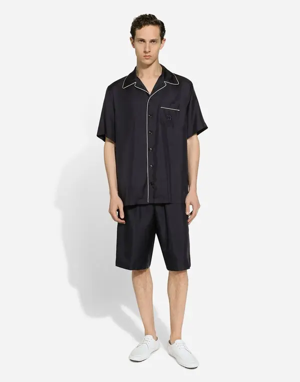 Dolce & Gabbana Embroidered Silk Jogging Shorts