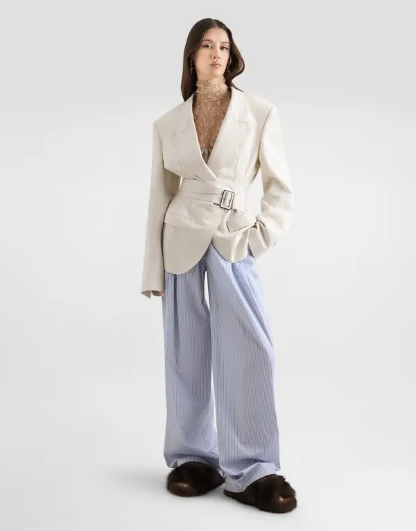 Dolce & Gabbana Striped Poplin Trousers Pants And Shorts