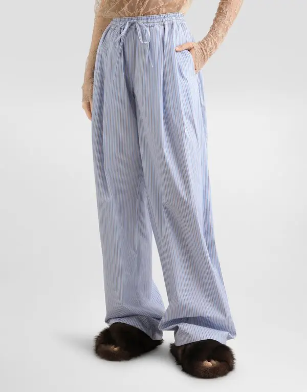 Dolce & Gabbana Striped Poplin Trousers Pants And Shorts