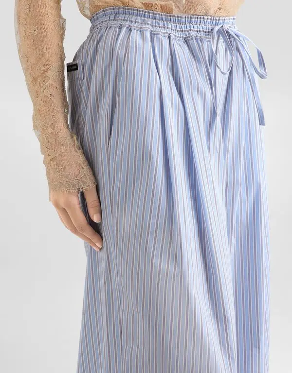 Dolce & Gabbana Striped Poplin Trousers Pants And Shorts