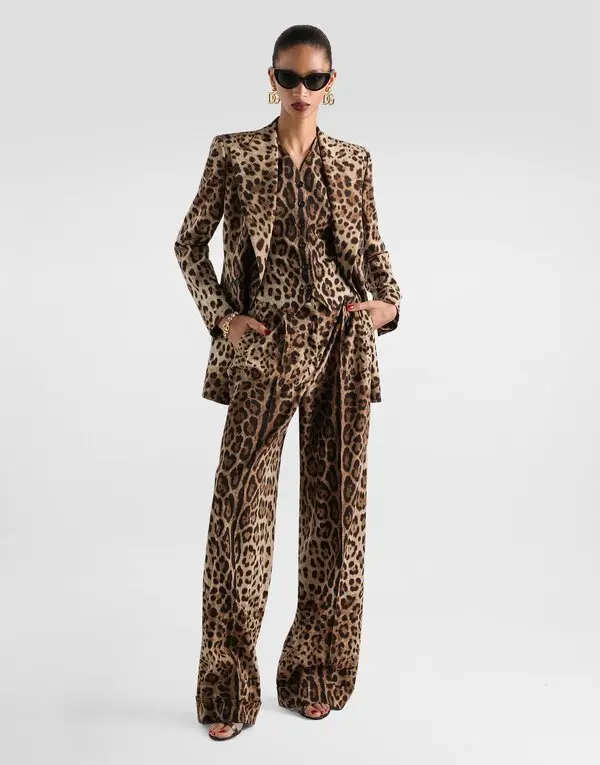 Dolce & Gabbana Leo- Wool Vest Blazers Animal