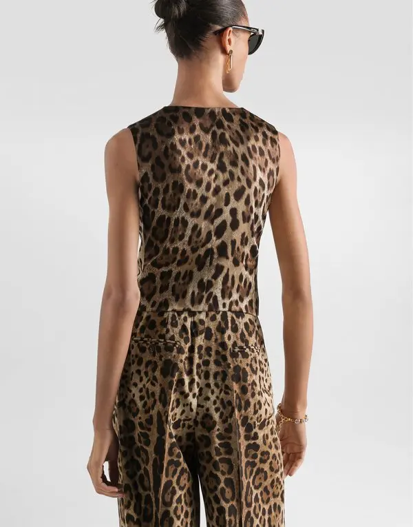 Dolce & Gabbana Leo- Wool Vest Blazers Animal