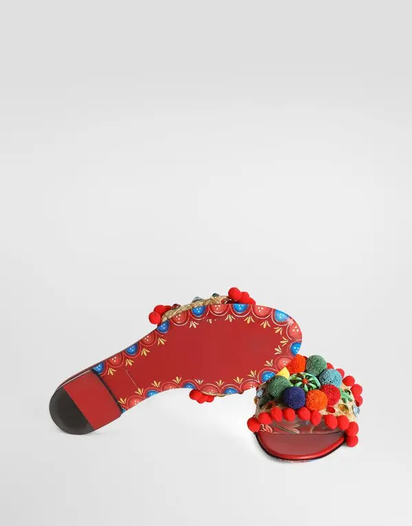 Dolce & Gabbana Majolica-print Brocade Flat Slippers - Multicolor