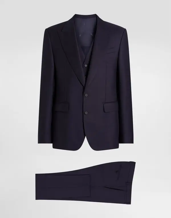 Dolce & Gabbana Single-breasted Micro-patterned Wool Suit Suits And Blazers