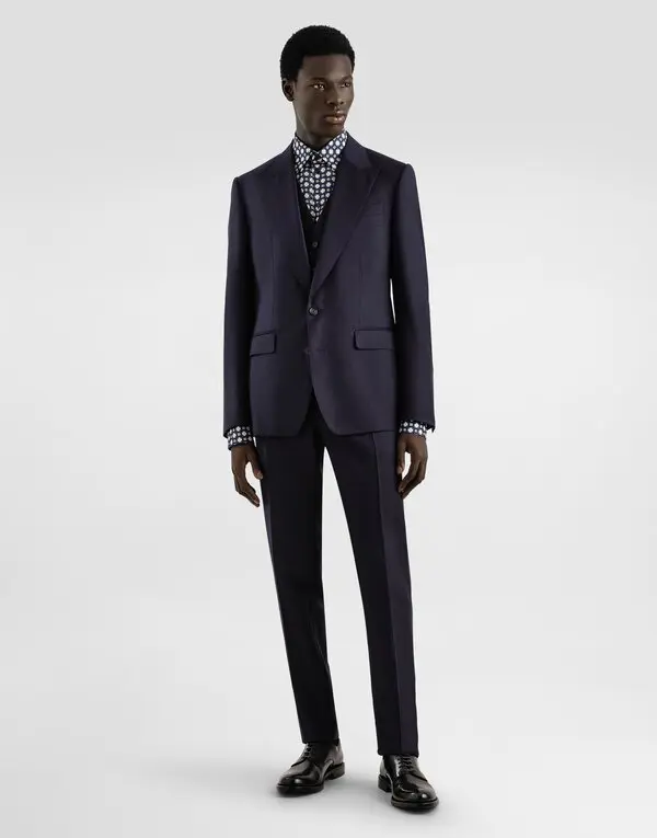 Dolce & Gabbana Single-breasted Micro-patterned Wool Suit Suits And Blazers