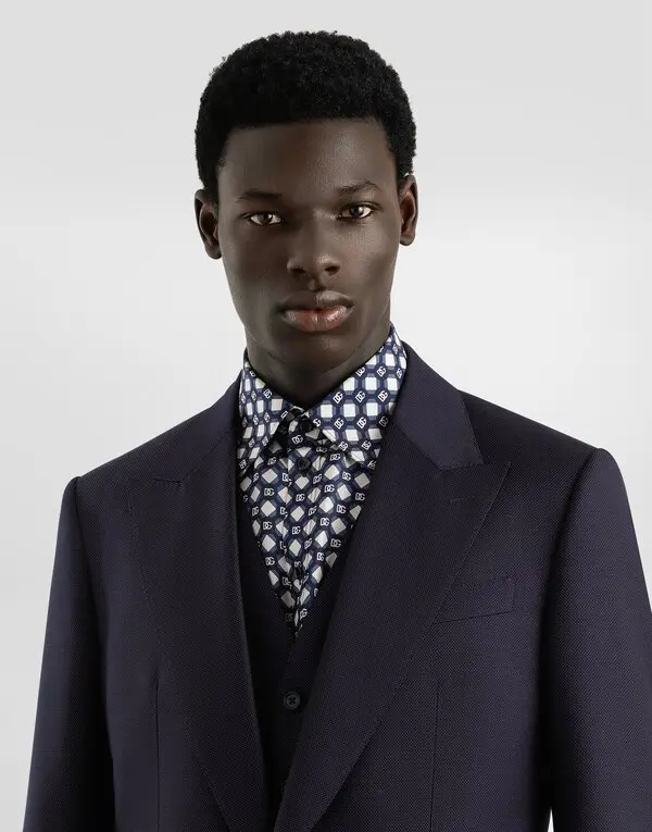 Dolce & Gabbana Single-breasted Micro-patterned Wool Suit Suits And Blazers