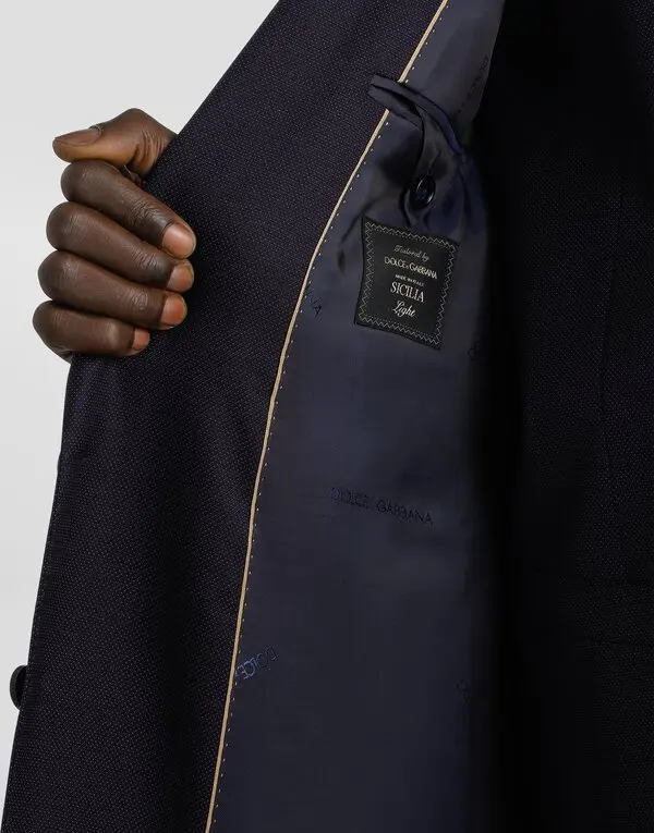 Dolce & Gabbana Single-breasted Micro-patterned Wool Suit Suits And Blazers