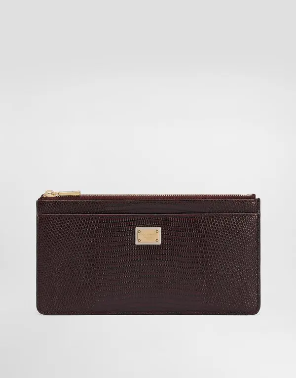 Dolce & Gabbana Iguana-print Leather Card Holder Wallets And Small Leather Goods Burgundy Leather - Bordeaux