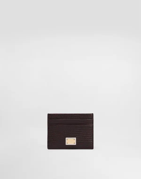 Dolce & Gabbana Iguana-print Leather Card Holder Wallets And Small Leather Goods Burgundy Leather - Bordeaux
