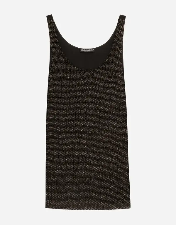 Dolce & Gabbana Embroidered Silk Singlet T-shirts And Polos Multi-colored - Multicolor