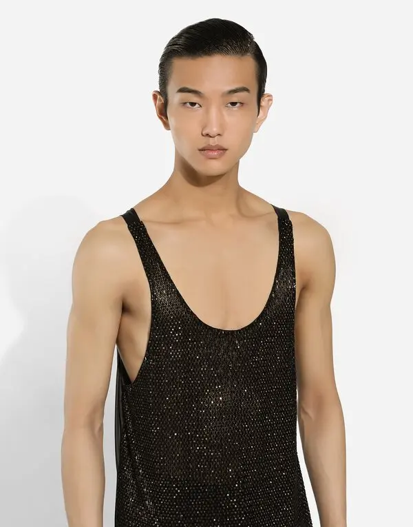 Dolce & Gabbana Embroidered Silk Singlet T-shirts And Polos Multi-colored