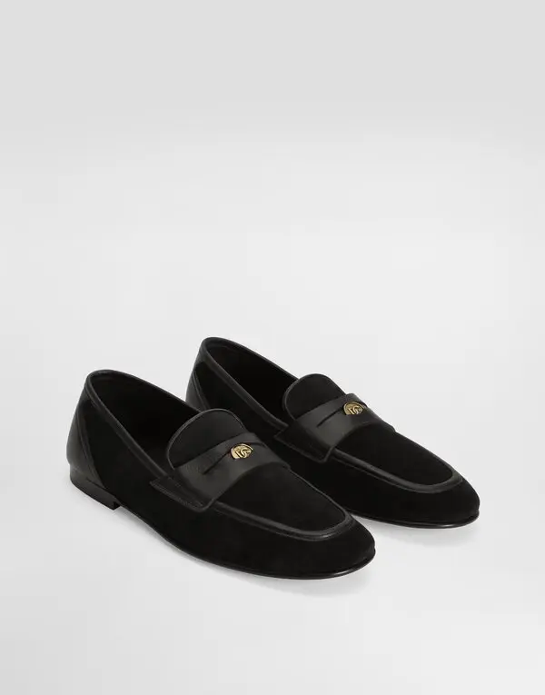Dolce & Gabbana Split Calfskin Slipper Driver Shoes - Black