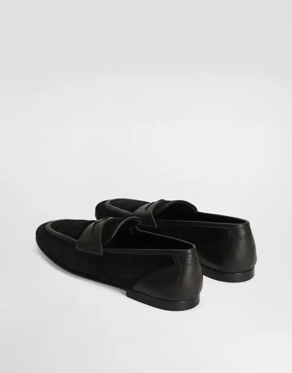 Dolce & Gabbana Split Calfskin Slipper Driver Shoes - Black