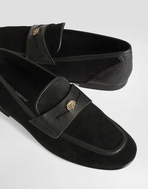 Dolce & Gabbana Split Calfskin Slipper Driver Shoes - Black