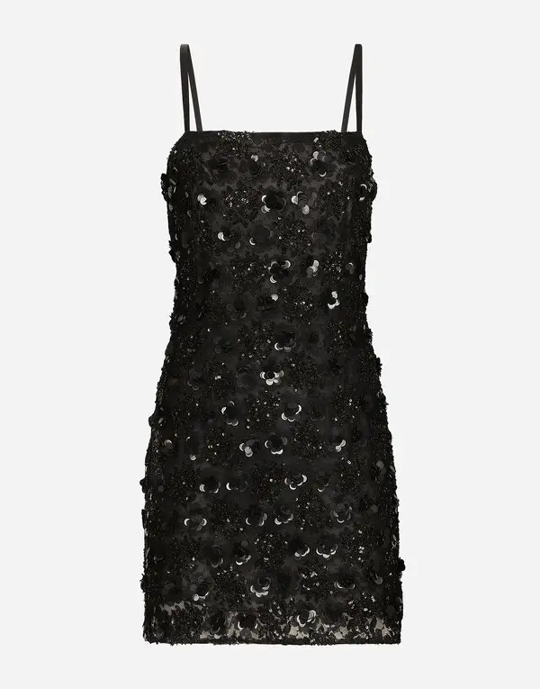 Dolce & Gabbana Short Dress With Sequin Embellisht Dresses
