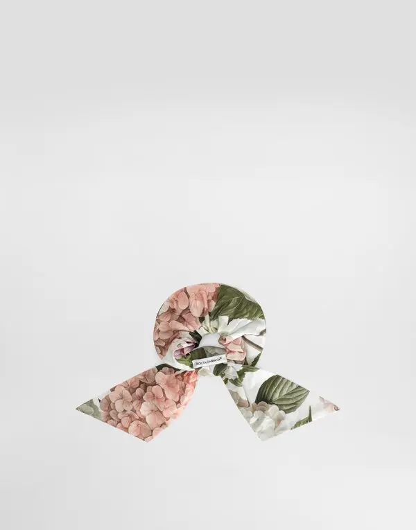 Dolce & Gabbana Hydrangea-print Poplin Scrunchie