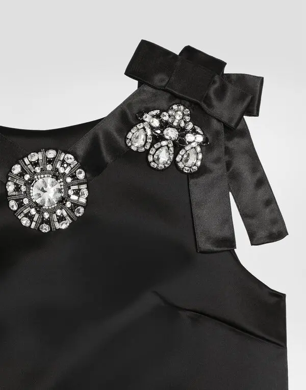 Dolce & Gabbana Stretch Satin Dress Dresses Satin - Black