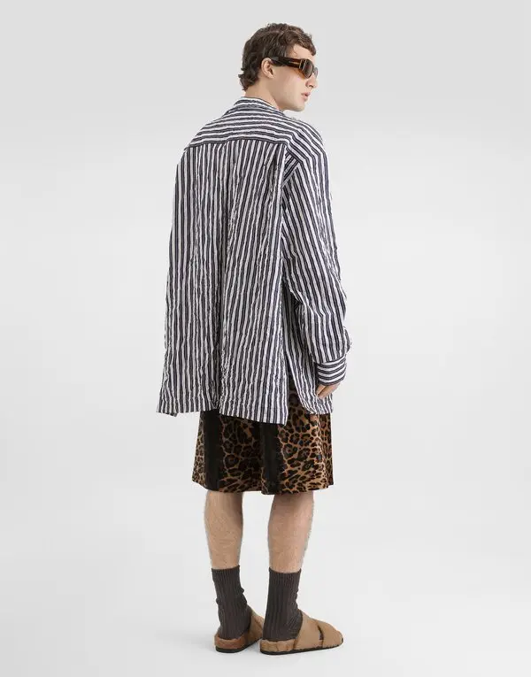 Dolce & Gabbana Crinkled Striped Vanity Shirt Shirts Multi-colored