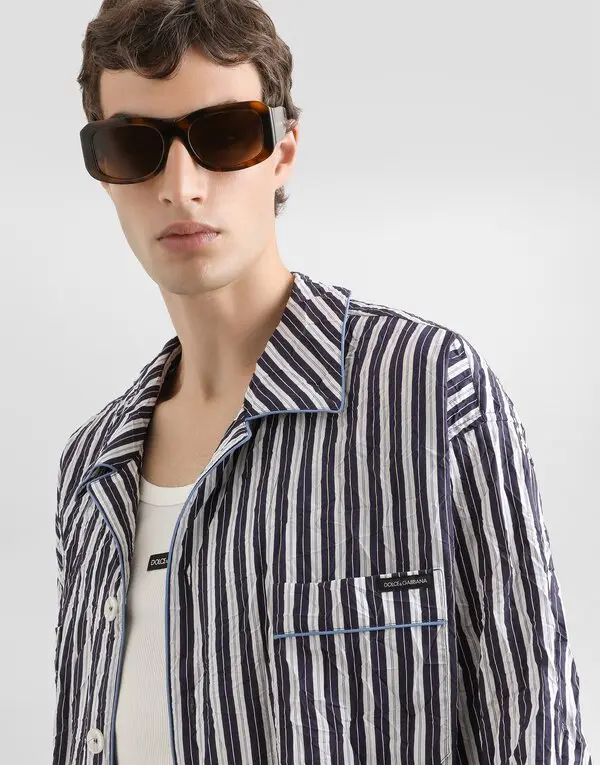 Dolce & Gabbana Crinkled Striped Vanity Shirt Shirts Multi-colored