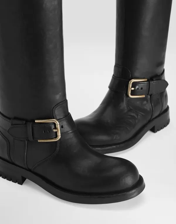 Dolce & Gabbana Calfskin Biker Boots Boots And Booties