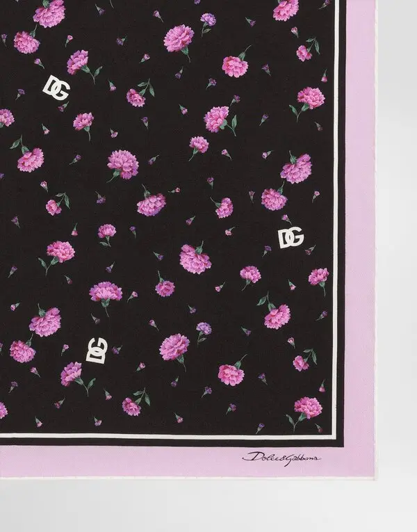 Dolce & Gabbana Carnation-print Silk Twill Scarf 50x50 Scarves And Silks - Multicolor