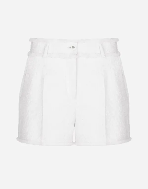 Dolce & Gabbana Raschel Tweed Shorts Pants And Shorts - White