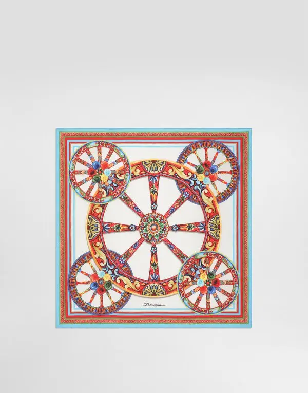 Dolce & Gabbana 50x50 Carretto-print Silk Twill Scarf Scarves And Silks - Multicolor