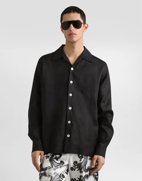 Dolce & Gabbana Hawaii Linen Canvas Shirt Shirts Linen