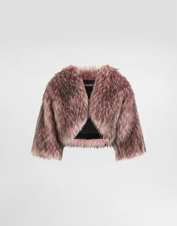 Dolce & Gabbana Short Faux Fur Jacket Blazers