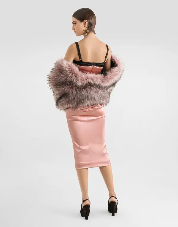 Dolce & Gabbana Short Faux Fur Jacket Blazers