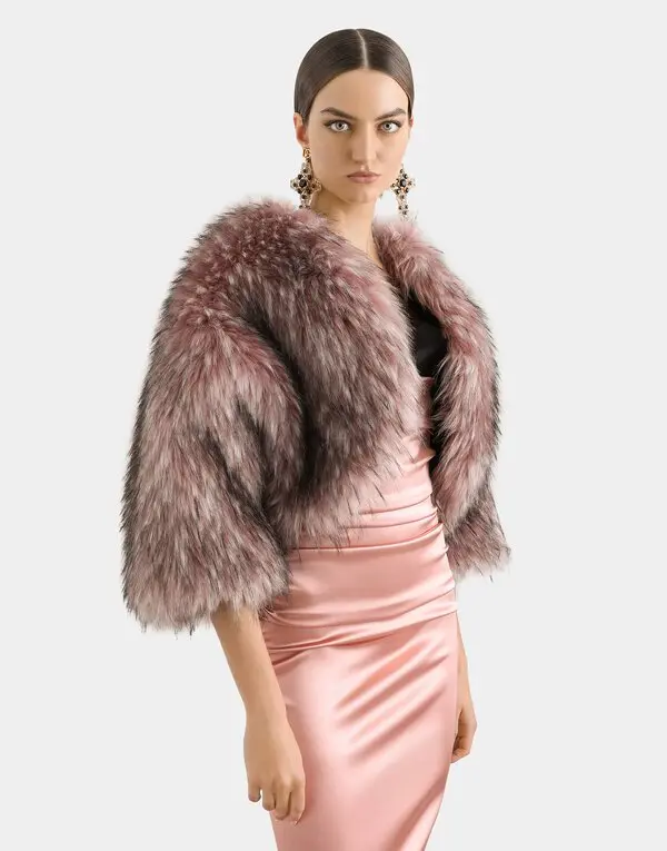 Dolce & Gabbana Short Faux Fur Jacket Blazers