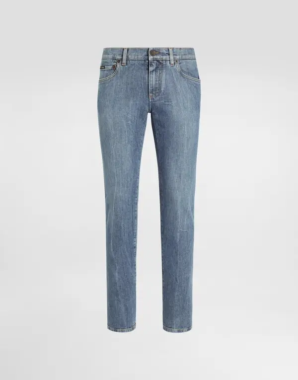 Dolce & Gabbana Slim Fit Multi-coloured Denim Trousers - Multicolor